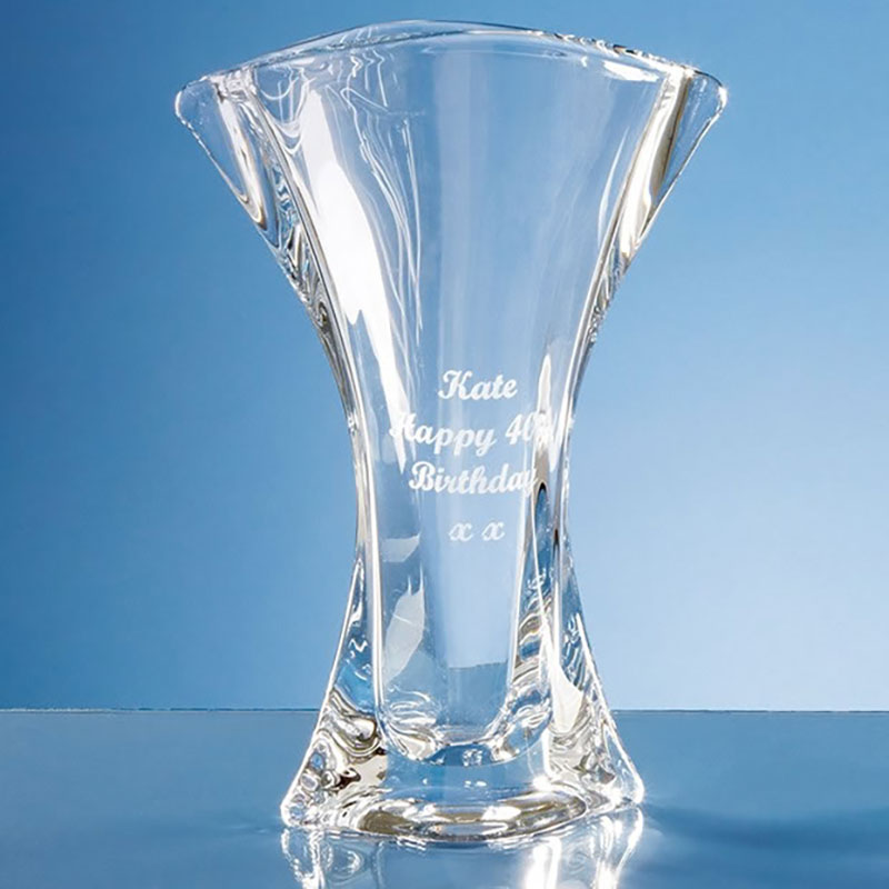 Engraved 24cm Crystalite Flared Vase from Crystal-Awards-Supplier.co.uk